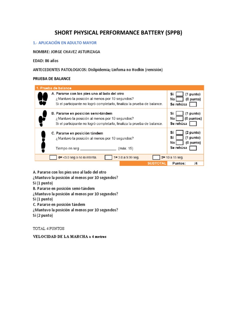 Valoración Funcional Adulto Mayor SPPB | PDF | Metaanálisis | Enfermedades cardiovasculares