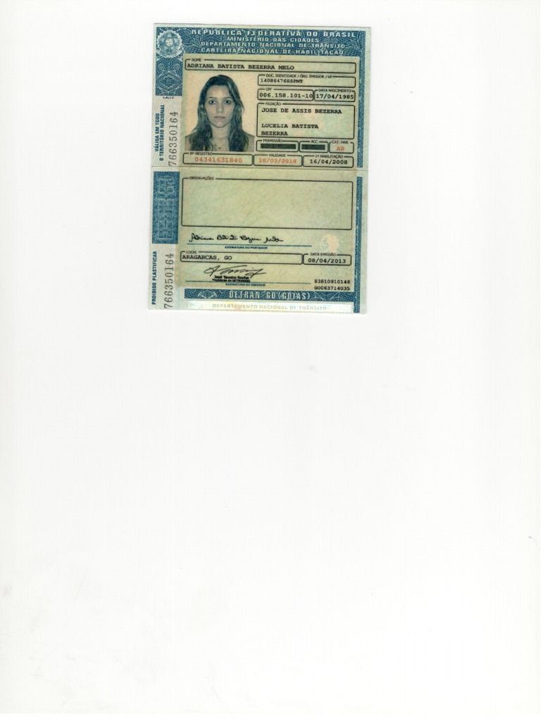 Cnh-Frente e Verso | PDF