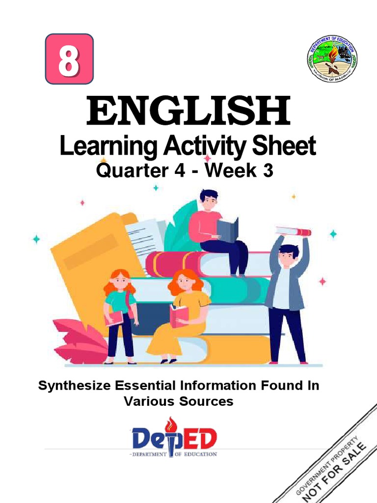 Quarter 4 - Week 3: Synthesize Essential Information Found in Various ...