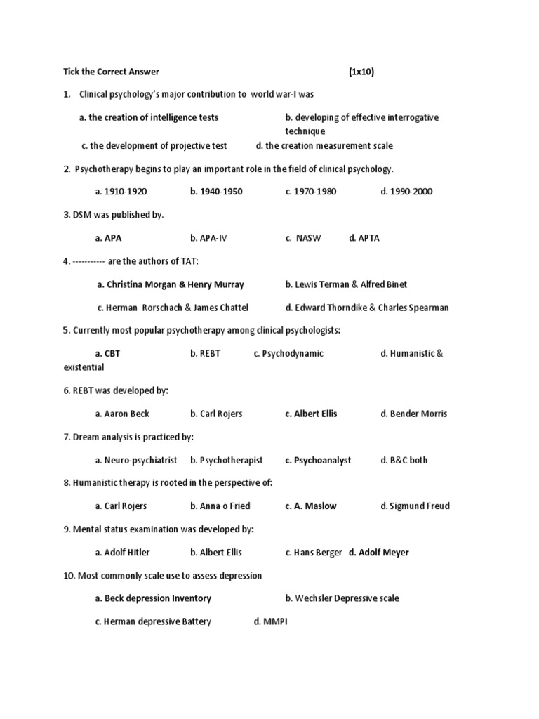 Tick The Correct Answer | PDF
