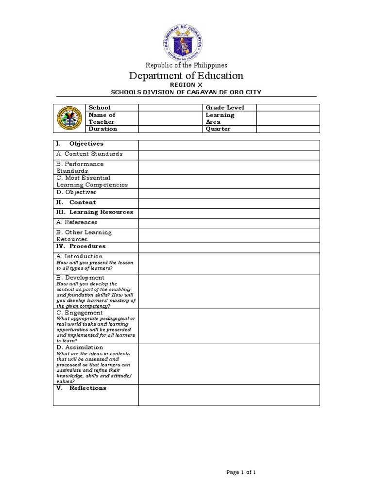 Lesson Exemplar Template Eng D1 Docx School Teacher L - vrogue.co Lesson Exemplar Template Eng D1 Docx School Teacher L - vrogue.co