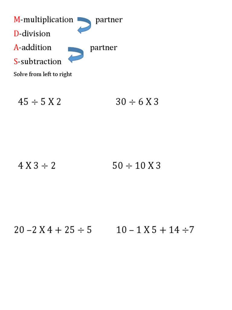 Mdas Worksheet | PDF