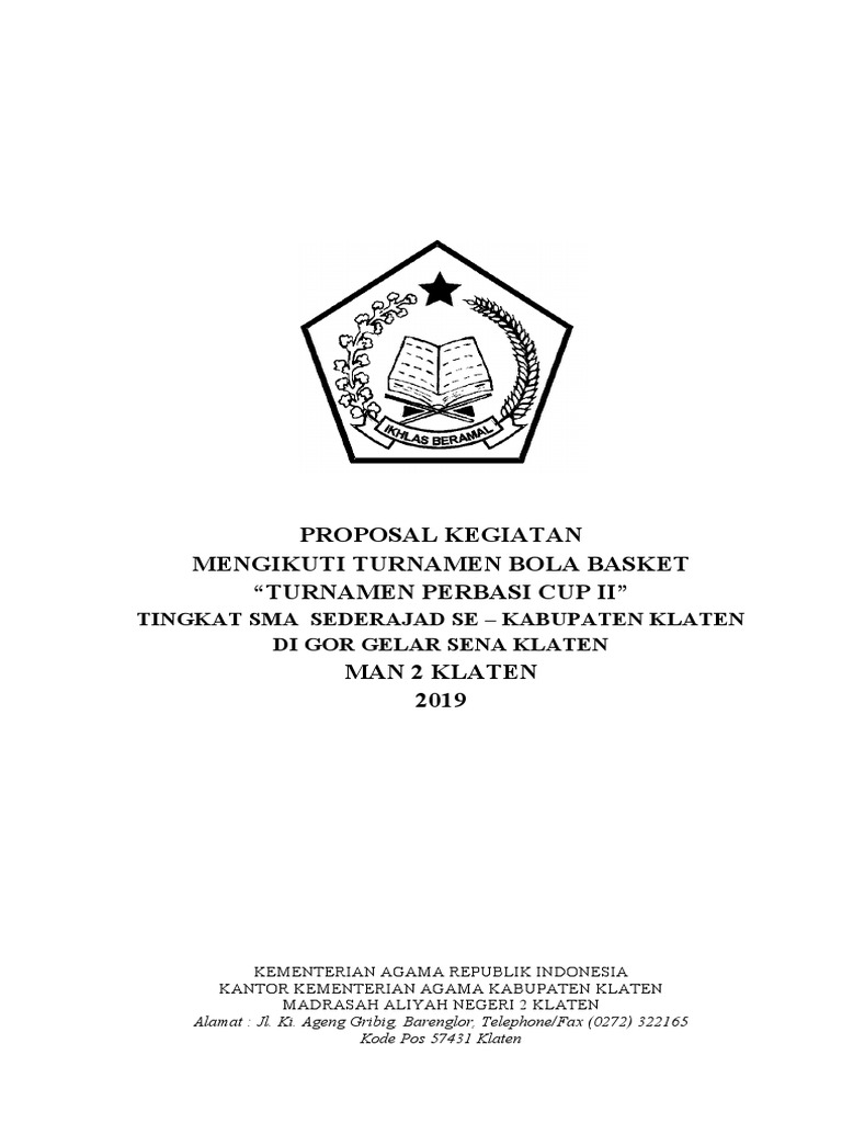 Proposal Turnamen Basket MAN 2 Klaten | PDF | Karier & Perkembangan
