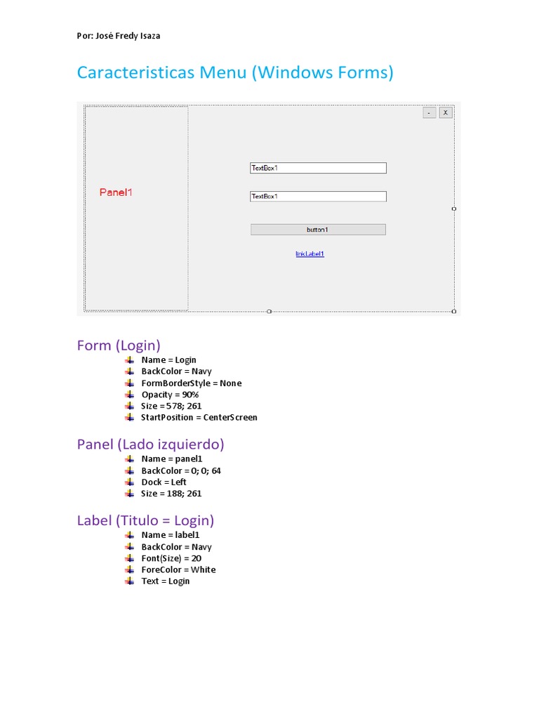Caracteristicas Menu (Windows Forms) : Form (Login) | PDF | Ibm Pc Compatibles | Graphical User ...
