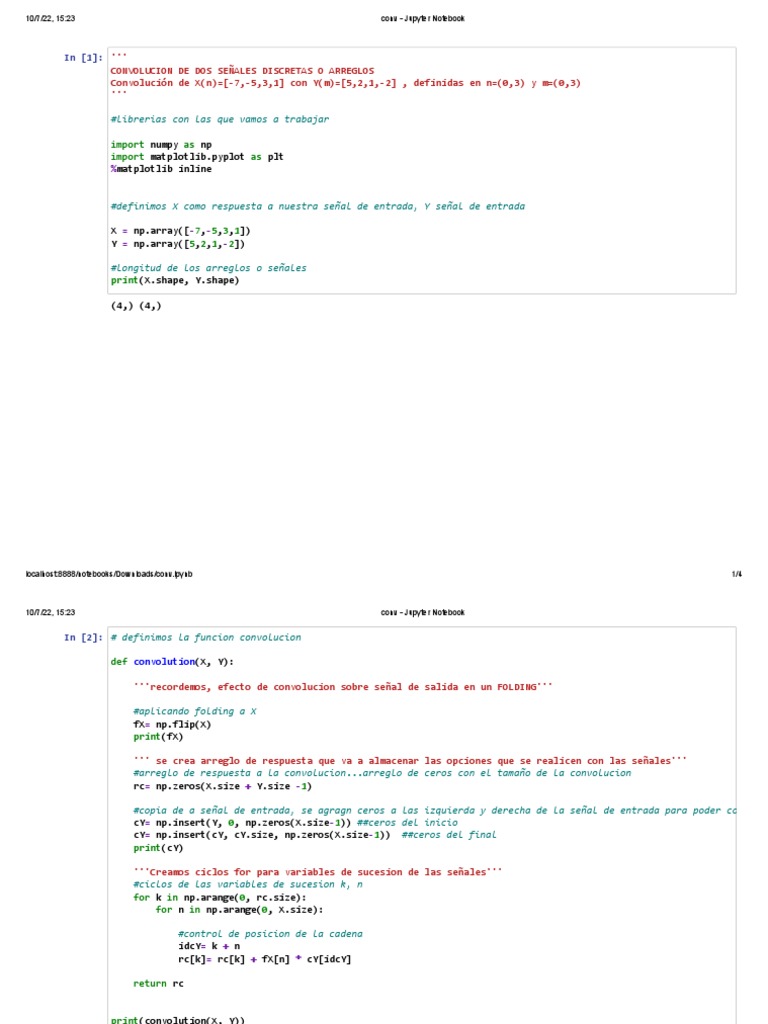 Convpython - Jupyter Notebook | PDF | Circunvolución | Álgebra abstracta
