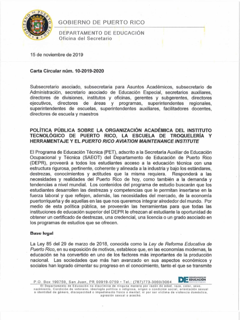 CARTA CIRCULAR NUM. 10-2019-2020-Firmada | PDF CARTA CIRCULAR NUM. 10-2019-2020-Firmada | PDF