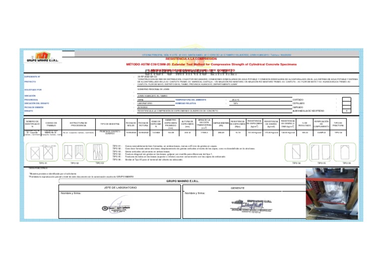 Resistencia A La Compresión MÉTODO ASTM C39/C39M-20: Estandar Test ...