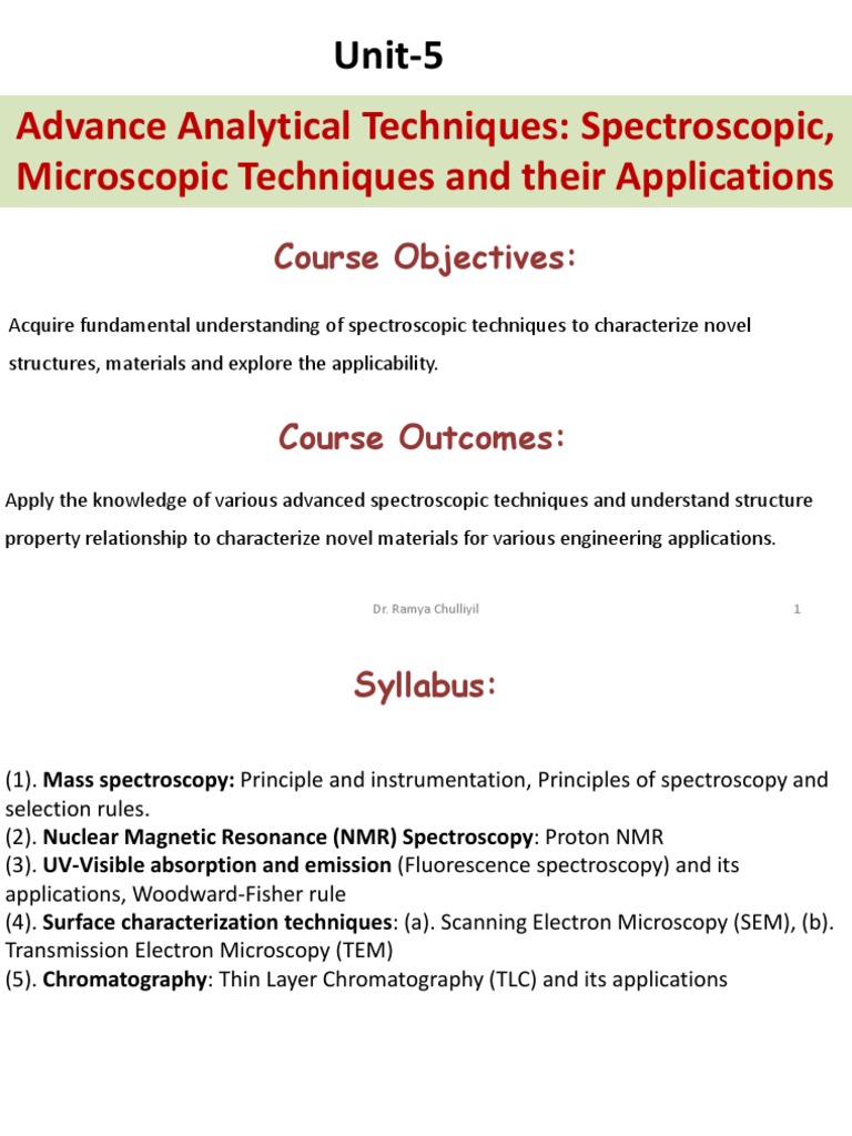 Advanced Spectroscopy for Engineers | PDF | Nuclear Magnetic Resonance ...