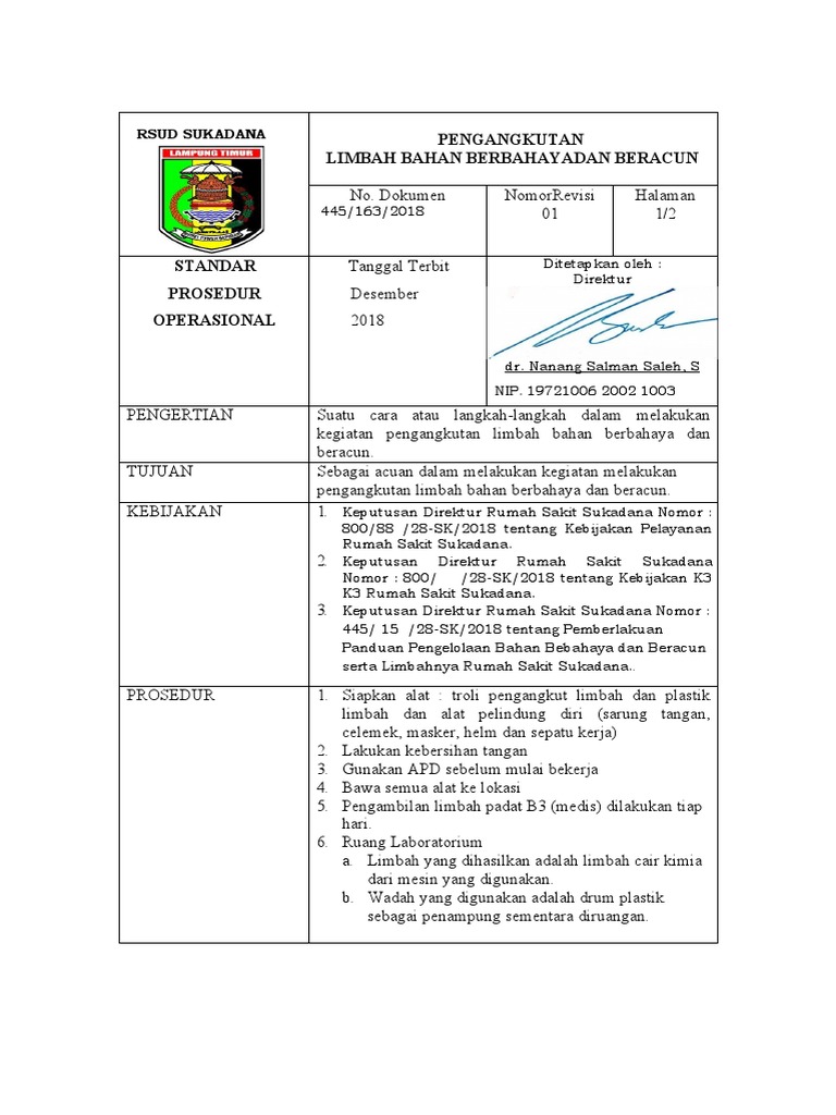 04 SPO PENGANGKUTAN LIMBAH B3-Dikonversi | PDF | Sains & Matematika