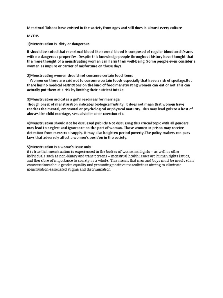 Menstrual Stigma | PDF | Social Science | Self-Improvement