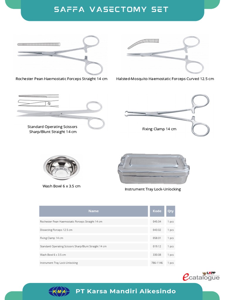 Saffa Vasectomy Set: PT Karsa Mandiri Alkesindo | PDF