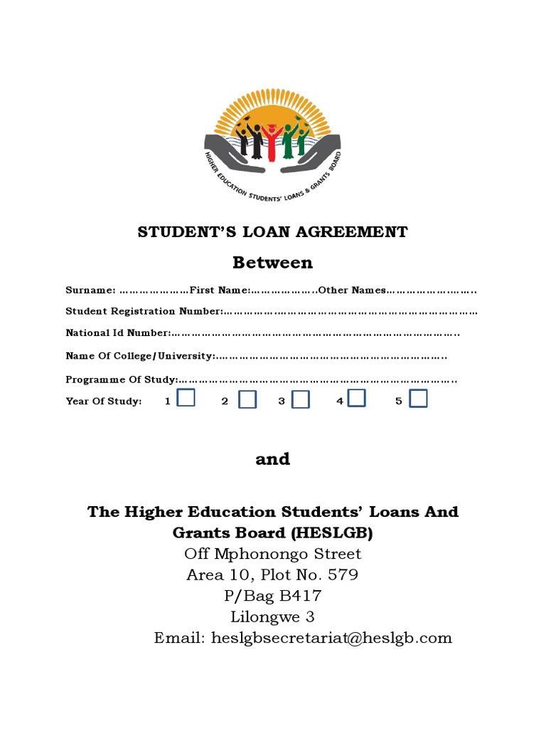 Students Loan Agreement Form | PDF | Loans | Interest