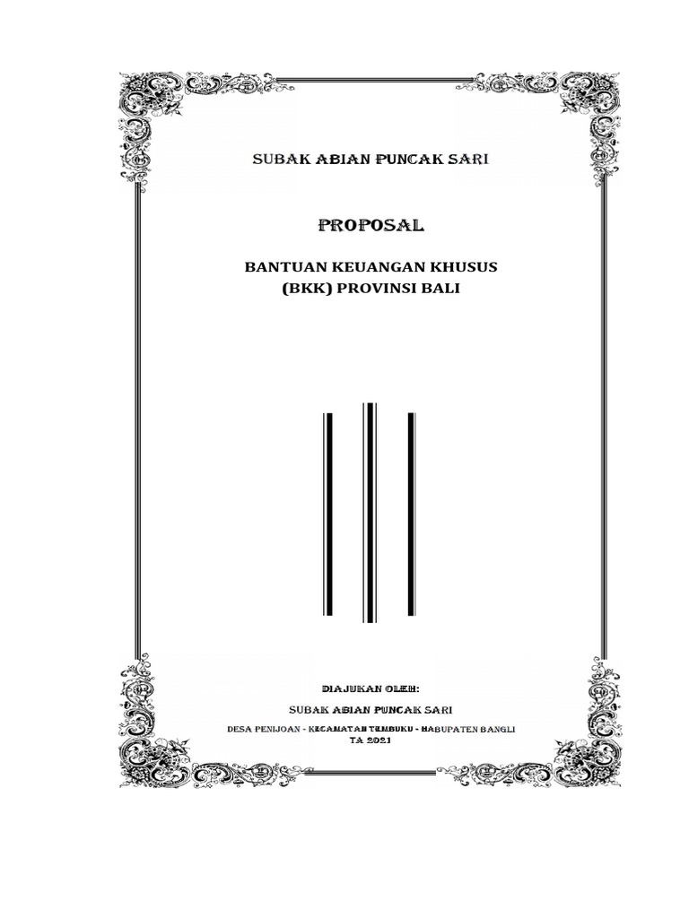 Proposal: Subak Abian Puncak Sari | PDF