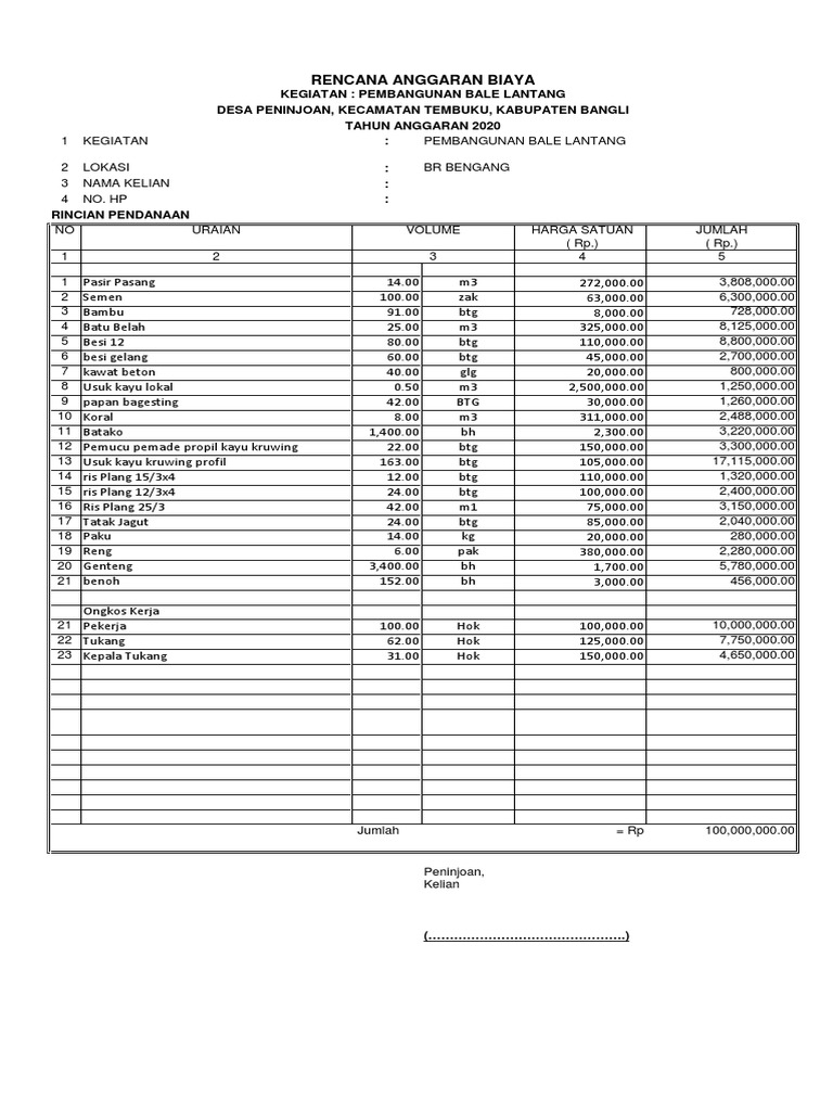 Bale Lantang Bengang | PDF
