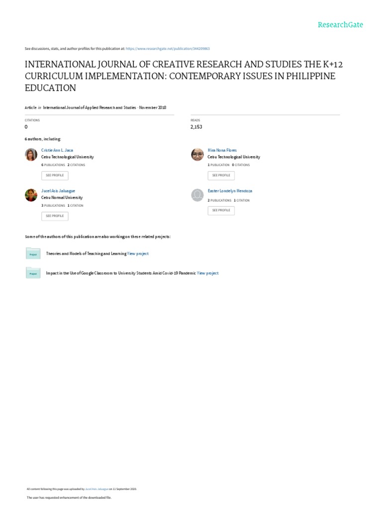 K-12 Curriculum Implementation Issues | PDF | Educational Assessment ...