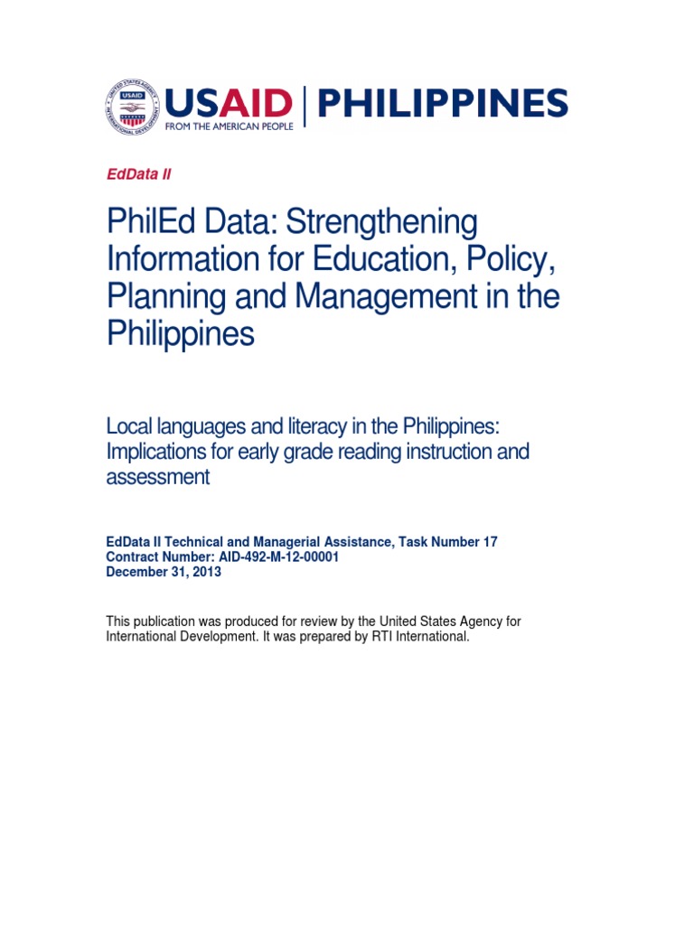 Local languages in the Philippines: Implications for early grade ...