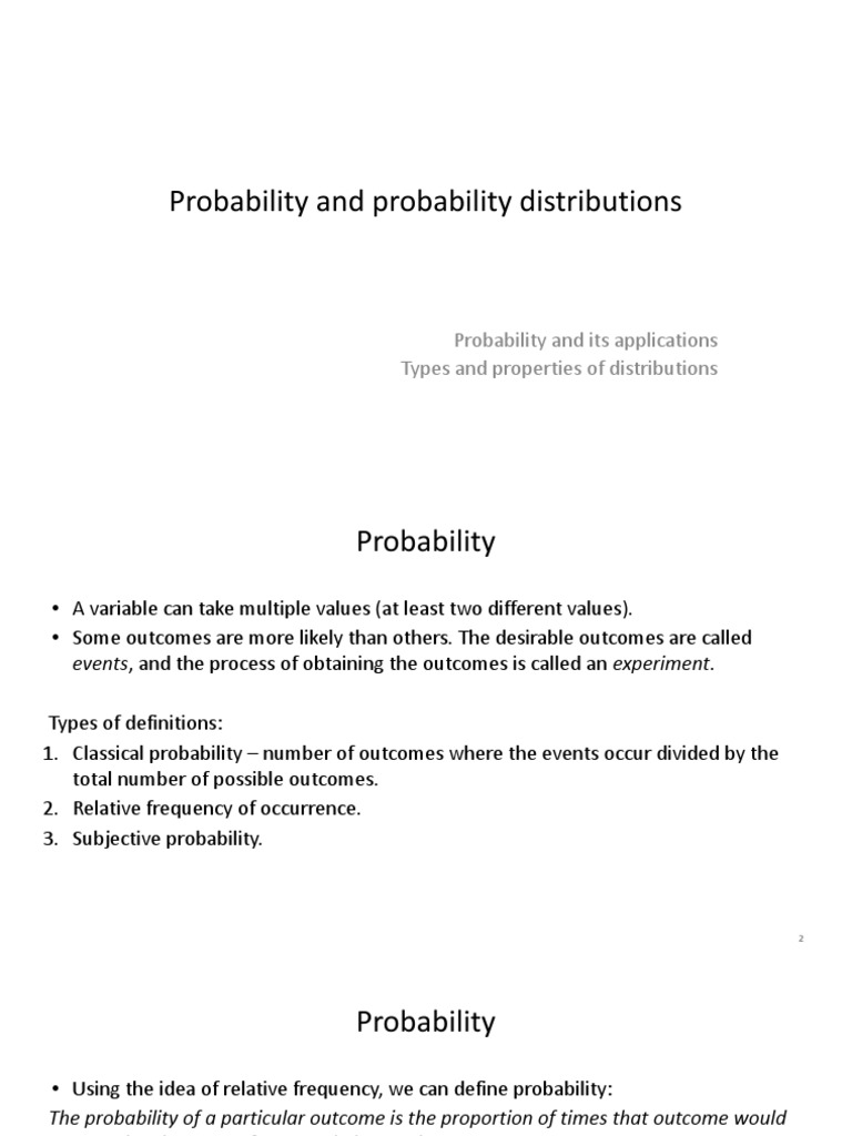 04a Prob and Distributions | PDF | Probability Distribution | Probability