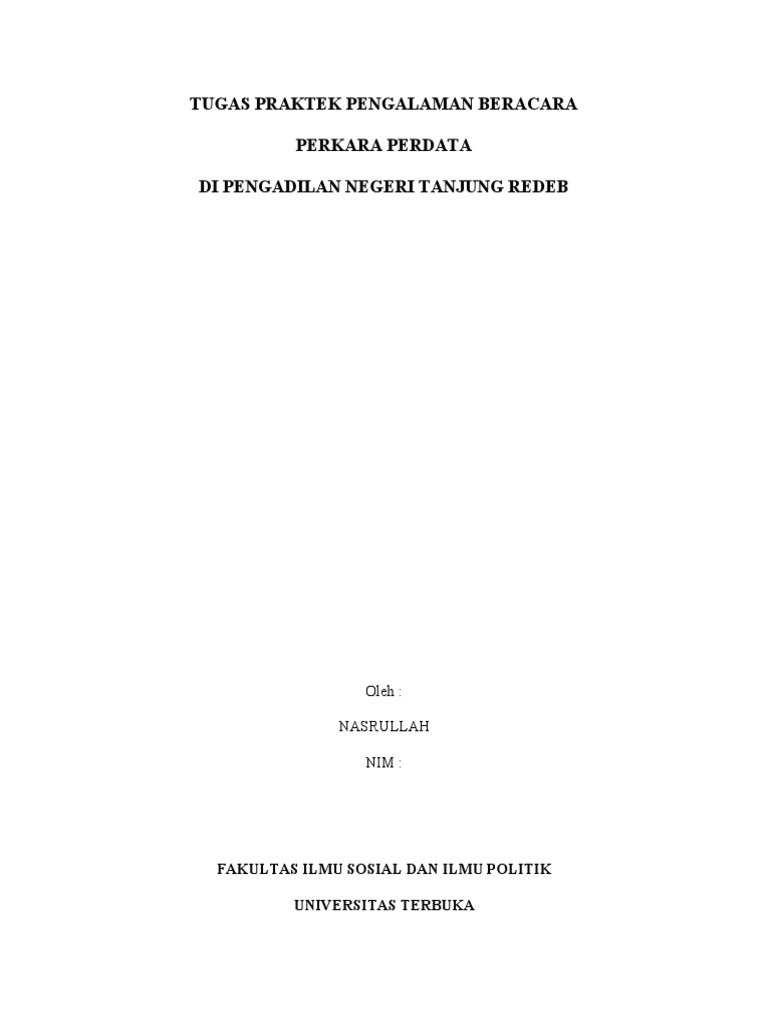 Simulasi Beracara Kasus Perdata | PDF