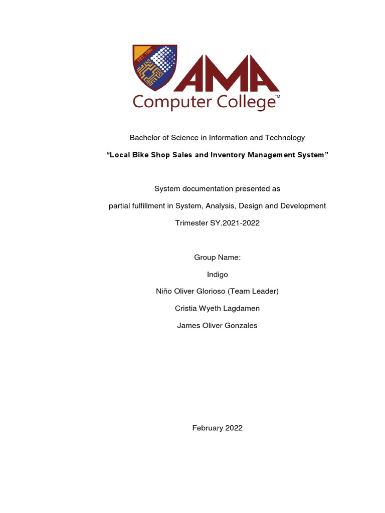 Project-proposal-Bike Sales and Inventory-System-Management | PDF ...