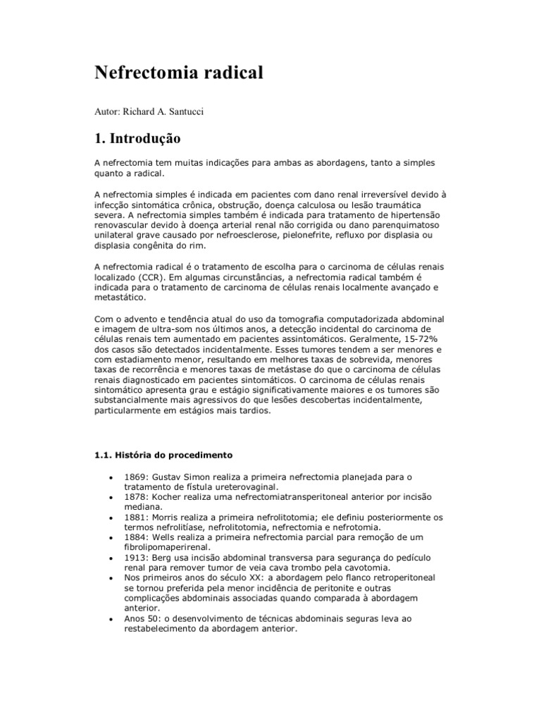 Nefrectomia Radical | PDF | Rim | Veia
