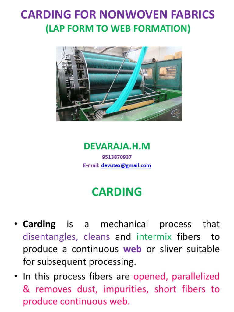 Carding For Nonwoven Fabrics: (Lap Form To Web Formation) | PDF ...