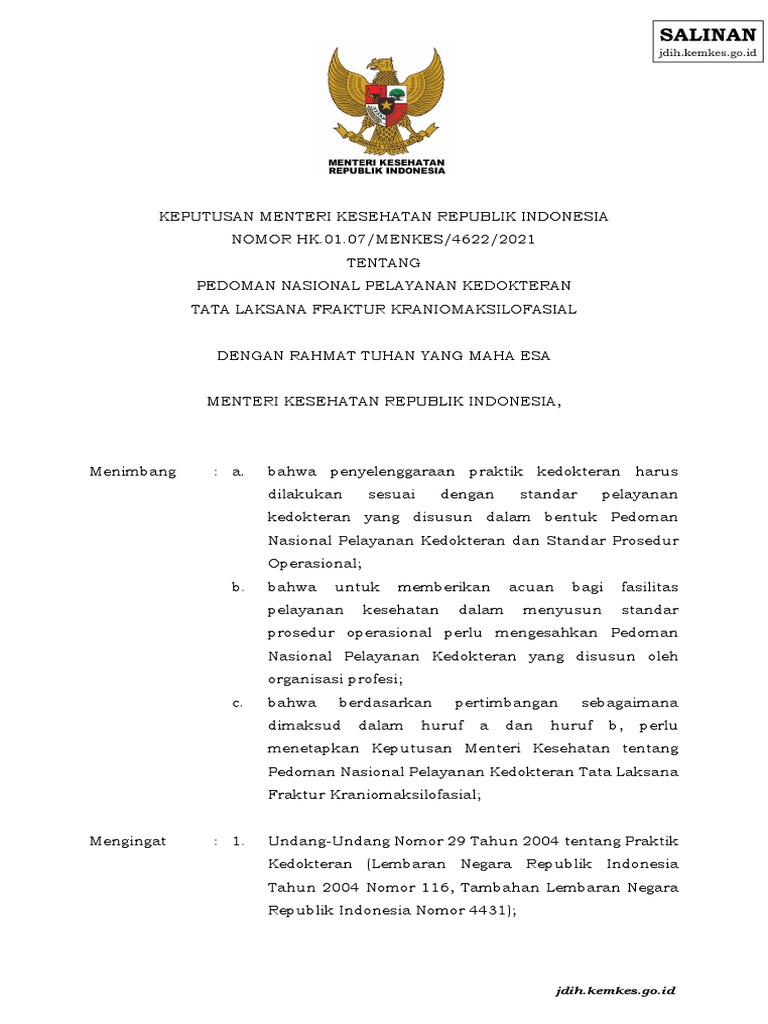 KMK No. HK.01.07-MENKES-4622-2021 TTG Pedoman Nasional Pelayanan ...