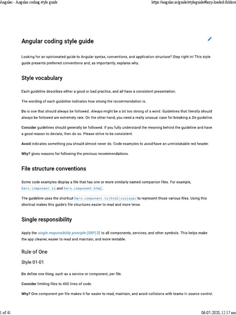 Angular Coding Style | PDF