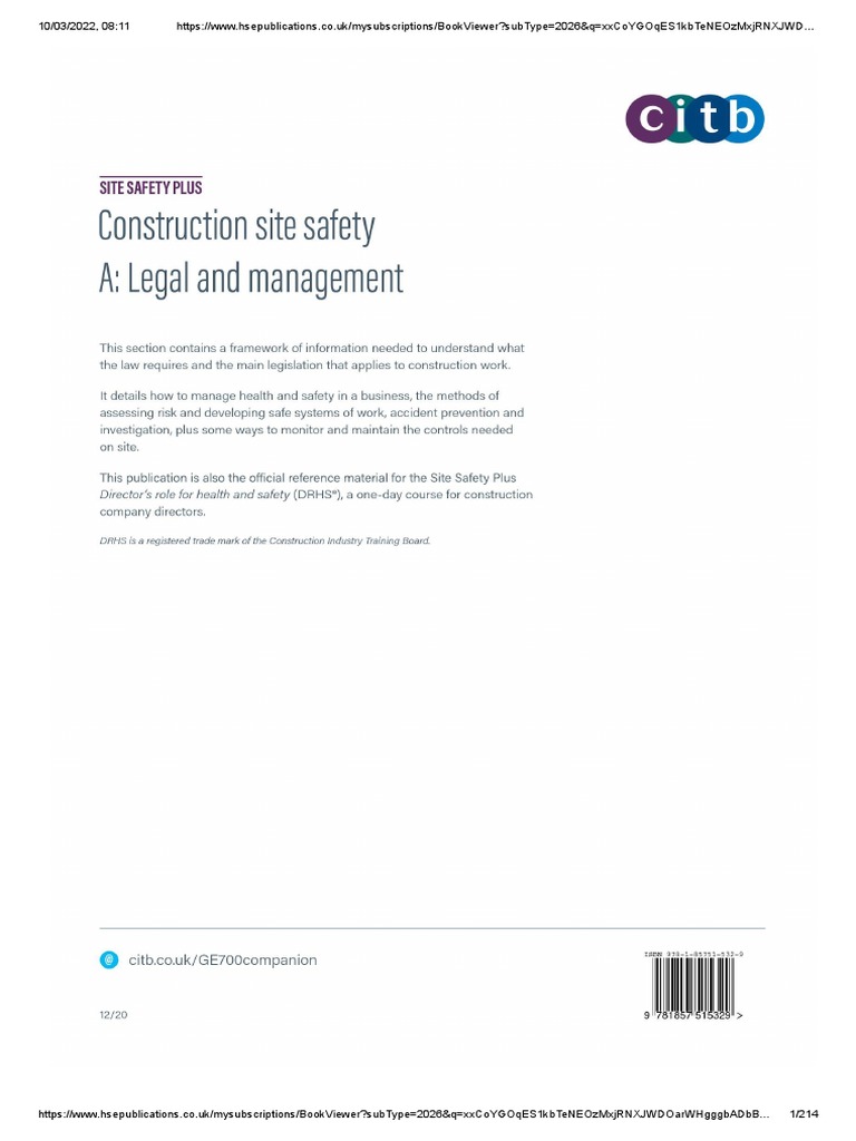CITB GE700 Companion - Book A - Legal and Managment | PDF | Finance ...
