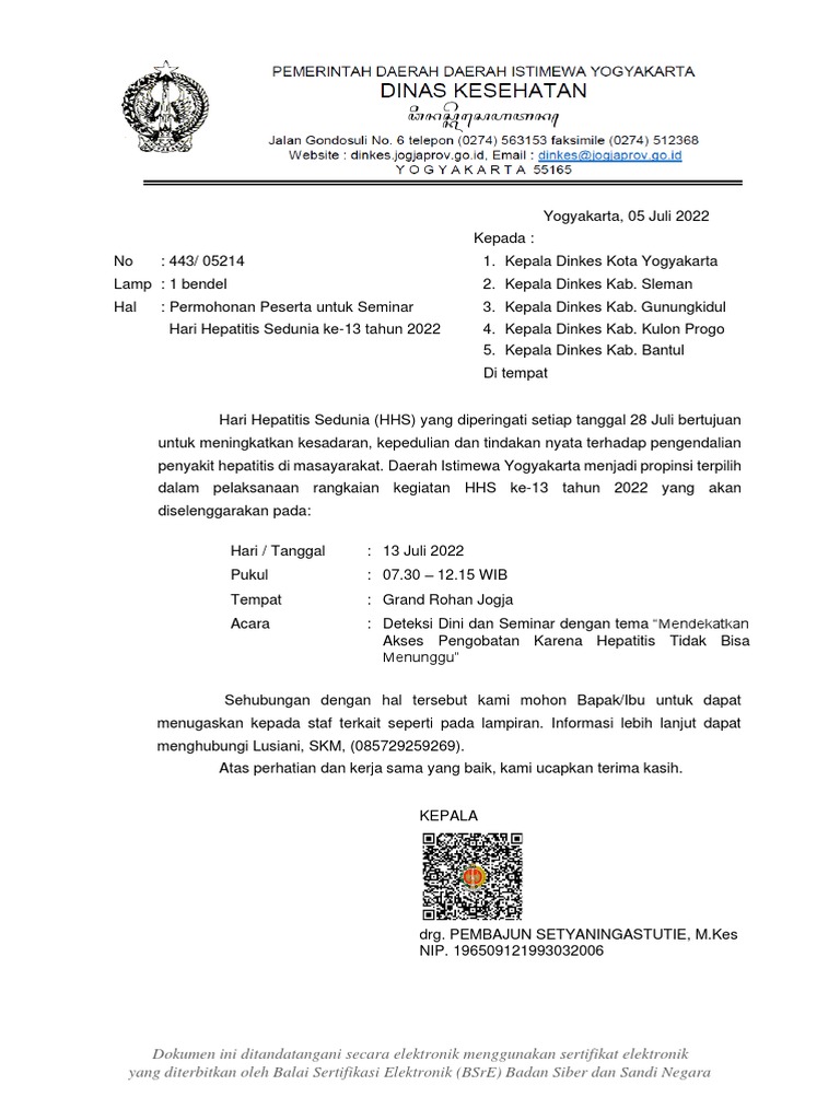 Kerangka Acuan Peringatan Hari Hepatitis Sedunia | PDF