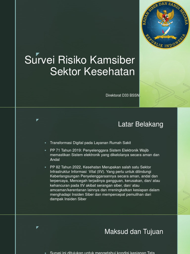 Materi 2 - Survei Risiko Keamanan Siber Pada Rumah Sakit | PDF
