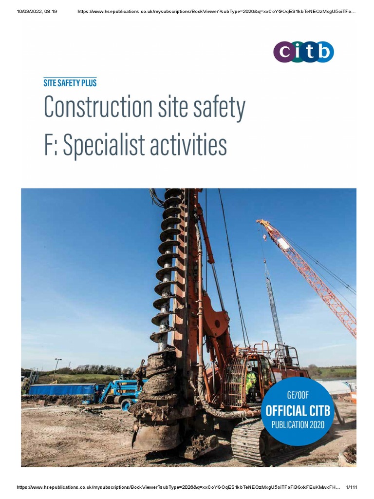 CITB GE700 Companion - Book F - Specialist Activities | PDF