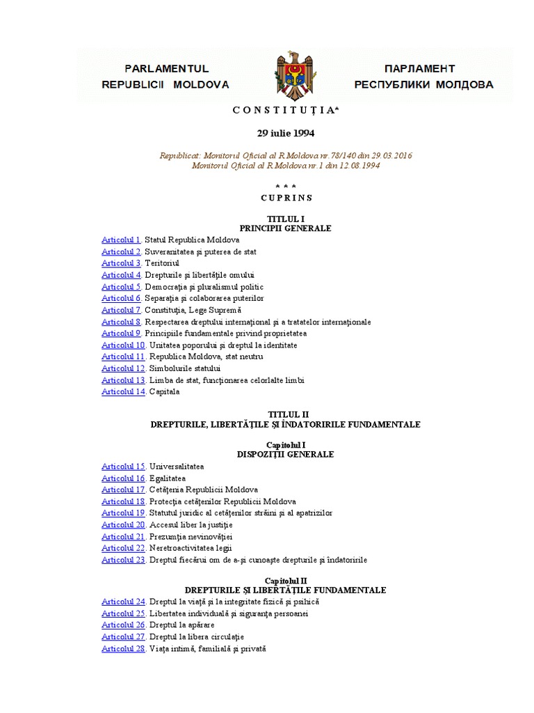 Constitutia RM | PDF