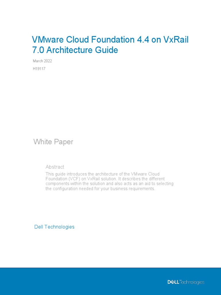 Vmware Cloud Foundation 4 X On Vxrail Architecture Guide | PDF | Cloud ...