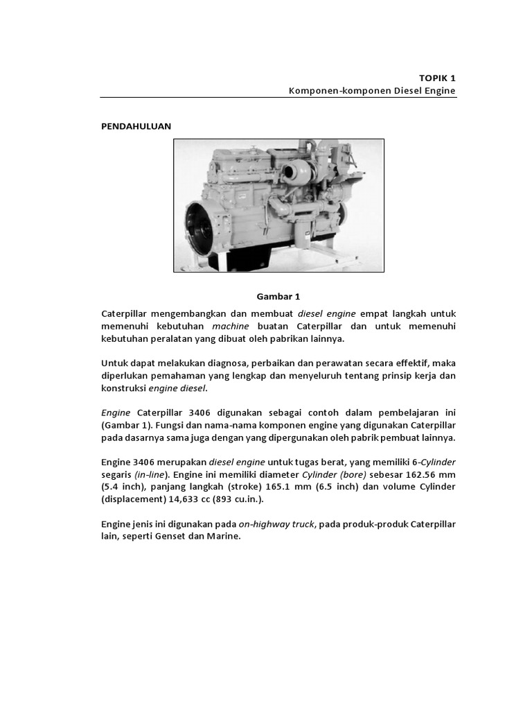 Komponen Diesel Engine Sec | PDF