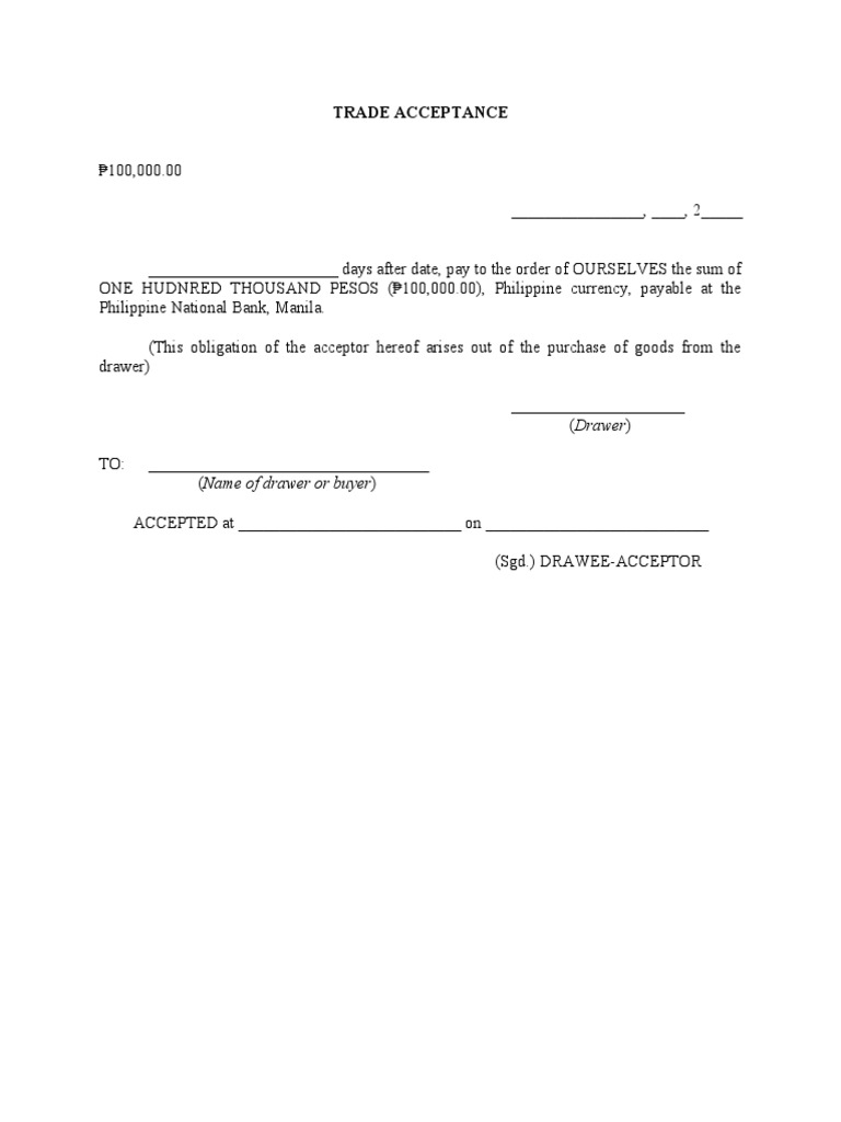 Trade Acceptance | PDF