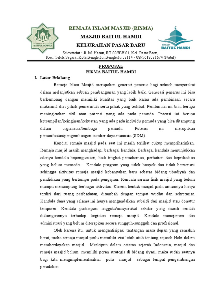 Program Kewirausahaan Remaja Masjid | PDF