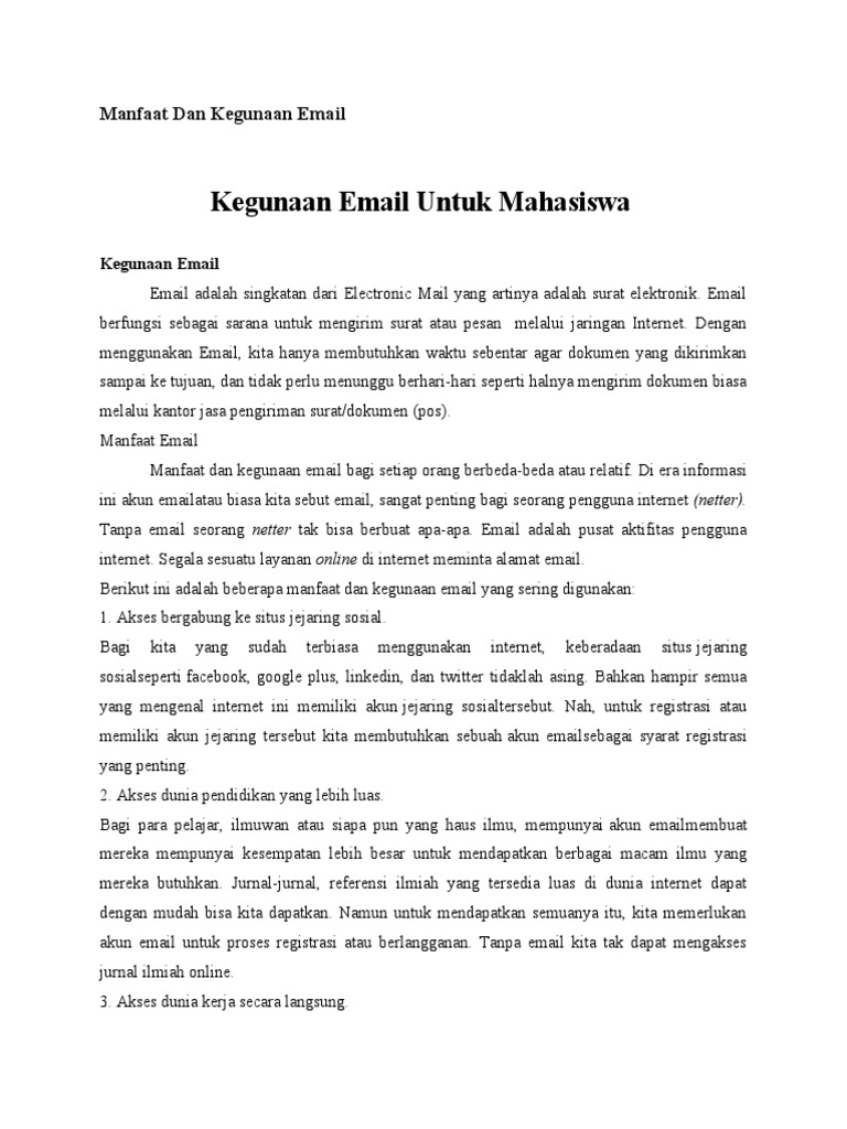 Manfaat Email | PDF