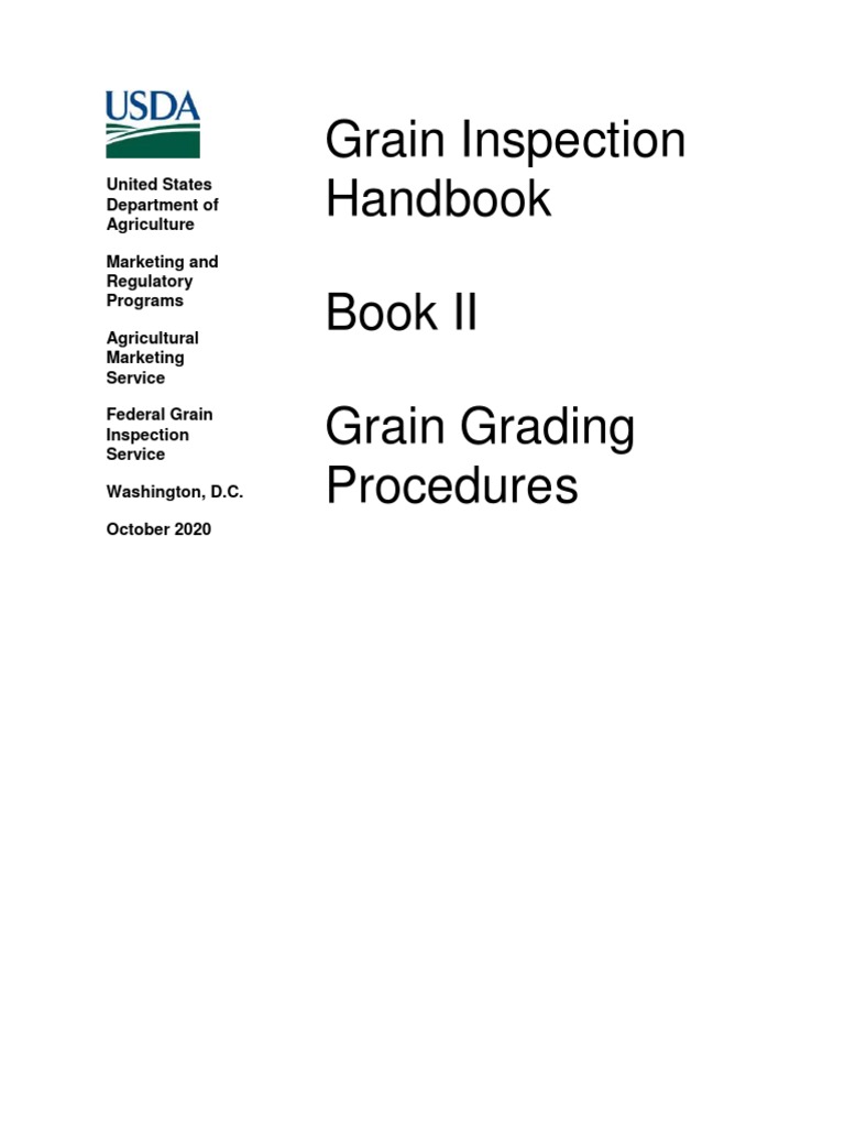 USDA Grain Grading Procedures Handbook | PDF | Pound (Mass) | United ... USDA Grain Grading Procedures Handbook | PDF | Pound (Mass) | United ...