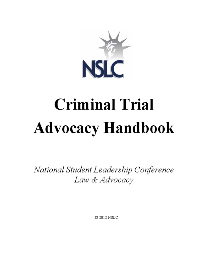 Criminal Trial Advocacy Handbook 2012 | PDF | Burden Of Proof (Law ...