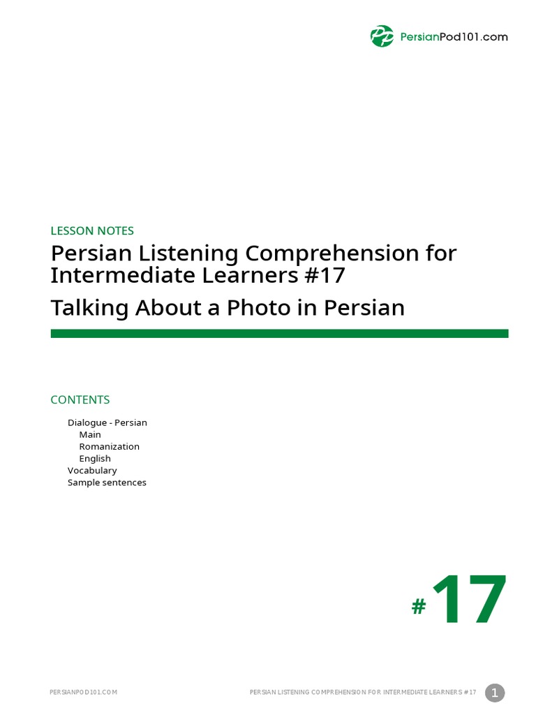 Persian Listening Comprehension For Intermediate Learners #17 Talking ...
