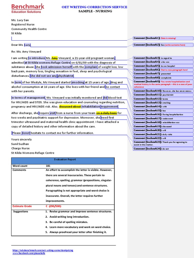 Oet Writing Correction Service: Sample - Nursing | PDF | Pregnancy ...