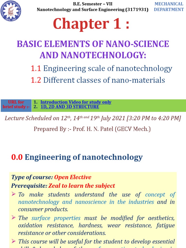 Nanotech Basics for Engineering Students | PDF | Nanotechnology ...