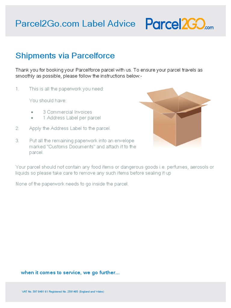 Shipments Via Parcelforce | PDF | Customs | Value Added Tax