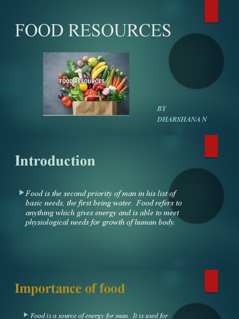 Food Resources: BY Dharshana N | PDF | Agriculture | Foods