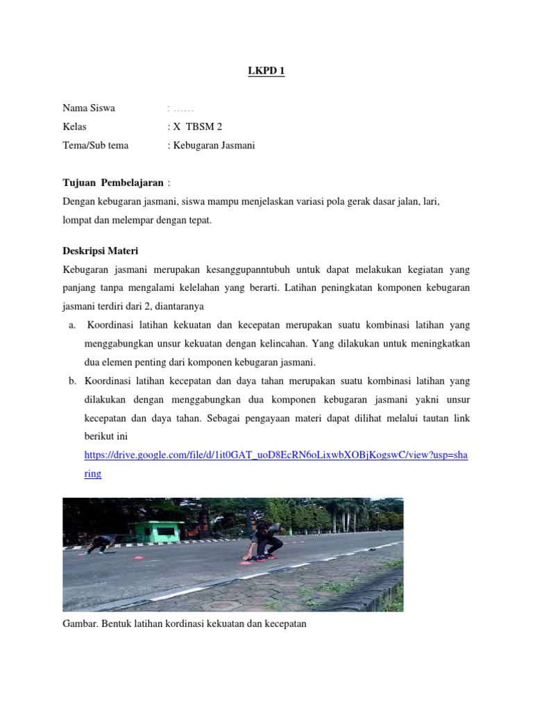 LKPD KEBUGARAN JAsmani | PDF