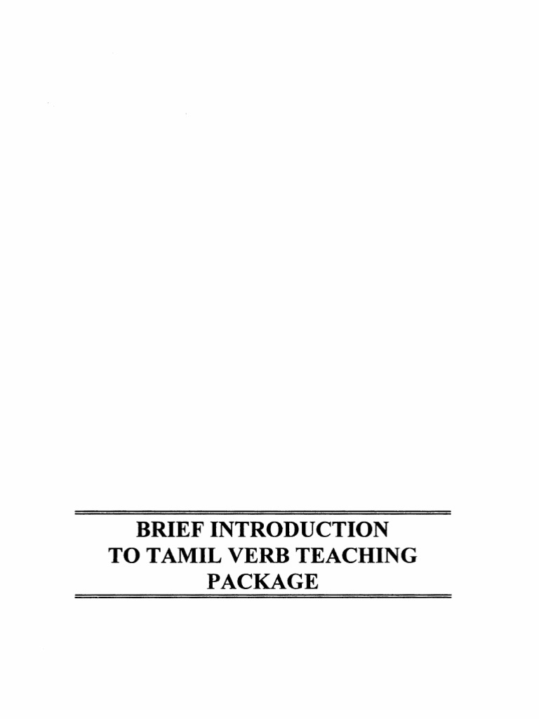 Brief Introduction To Tamil Verb Teaching Package (PDFDrive) | PDF ...