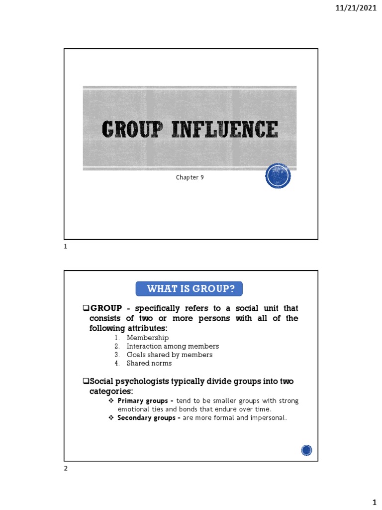 Chapter 9 Group Influence | PDF | Conformity | Neuropsychological ...