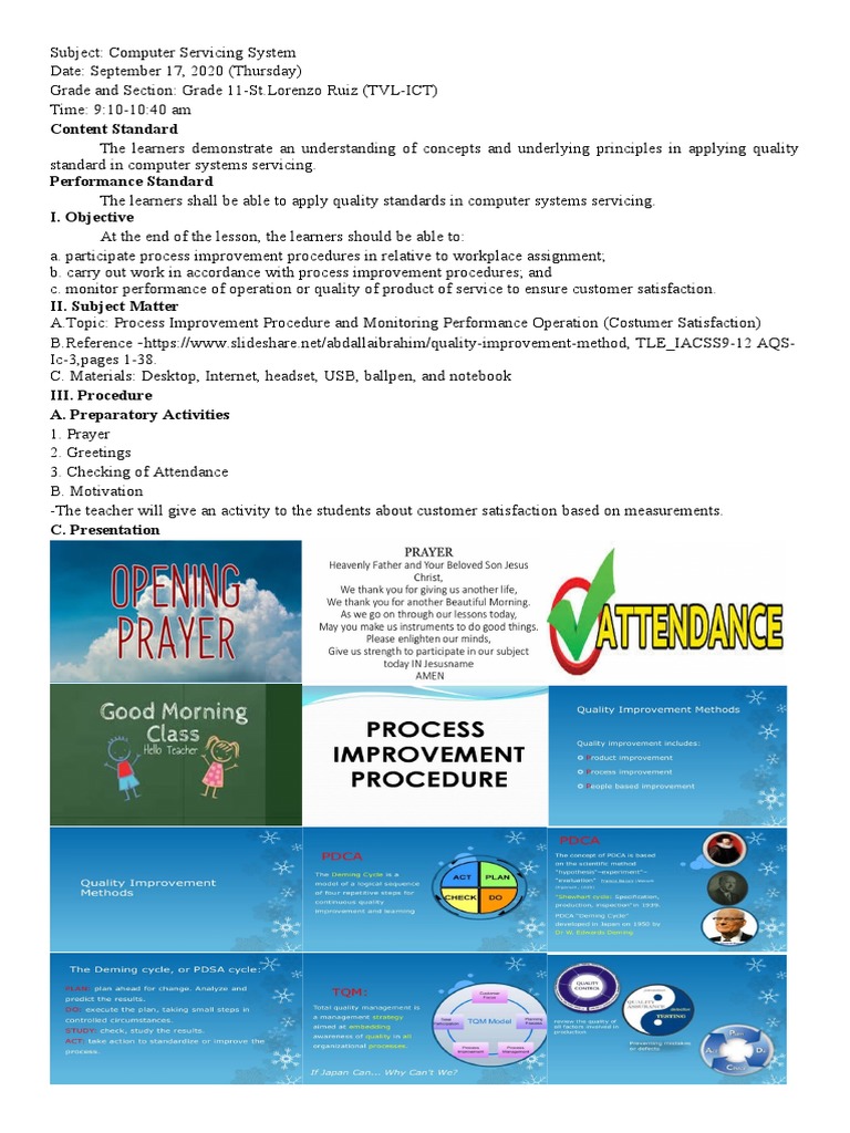 Content Standard Performance Standard I. Objective | PDF