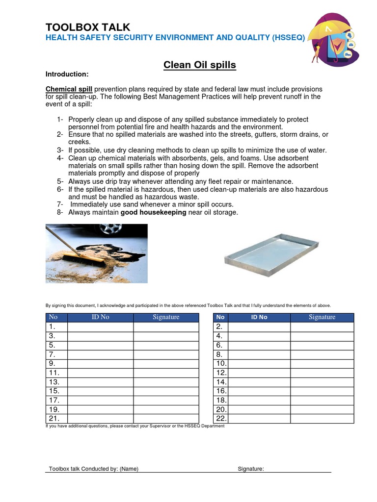 Oil Spill Clean Up TBT | PDF | Oil Spill | Occupational Safety And Health