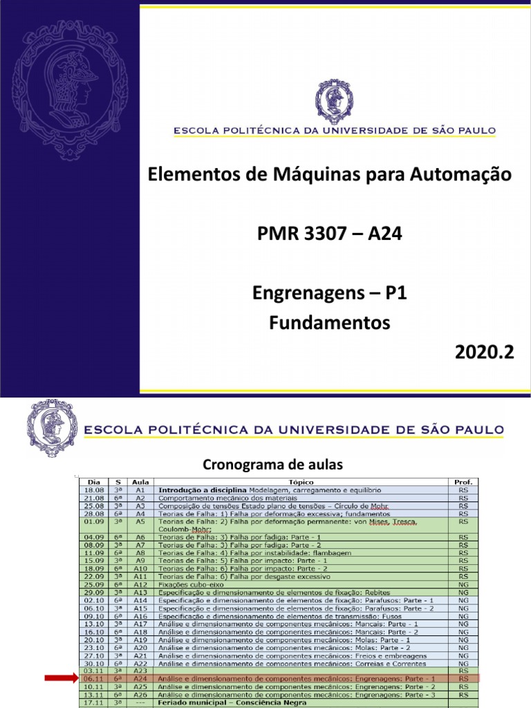 PMR-3307-A24-2020-Engrenagens - P1 | PDF